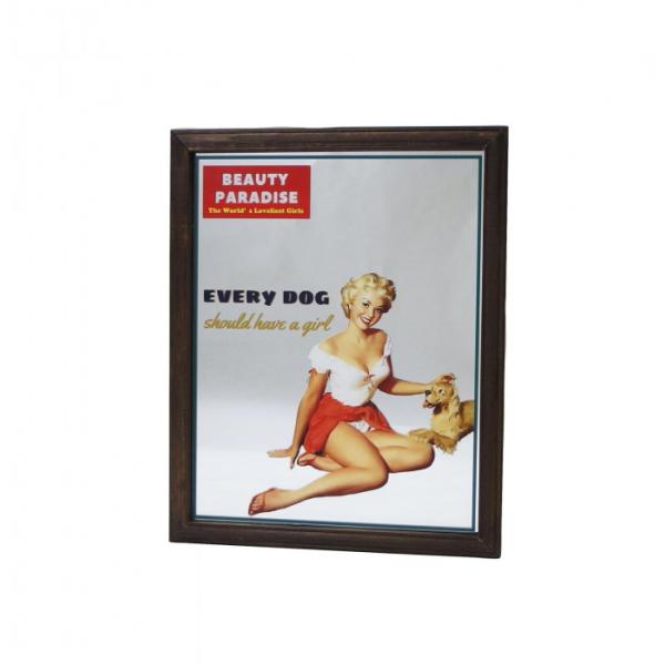 オールドアメリカンなパブミラーです。アメリカンテイストのお部屋に最適なインテリアグッズです。 生産国:中国 素材・材質:ガラス、ウッド 商品サイズ:W31×D1.6×L38.6cm　※サプライヤー直送品　　