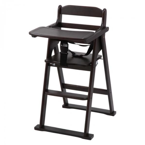 テーブル付きの折り畳みベビーチェアです。 生産国:マレーシア 素材・材質:天然木(ラバーウッド) 商品サイズ:幅430×奥行630×高さ830mm 仕様:耐荷重:30kg座面高:505mm折りたたみサイズ:430×200×900mmトレー部...
