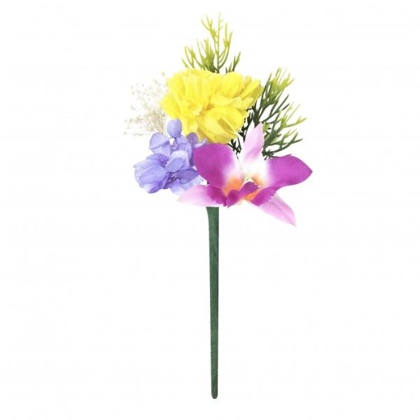 プリザーブドフラワーとアーティフィシャルフラワーを組み合わせたミニ仏花です。プリザーブド加工を施したカーネーションをメインに、カスミソウやアジサイを添えました。場所を取らないサイズで、コンパクトサイズのお仏壇や手元供養のお花としてもお選びい...