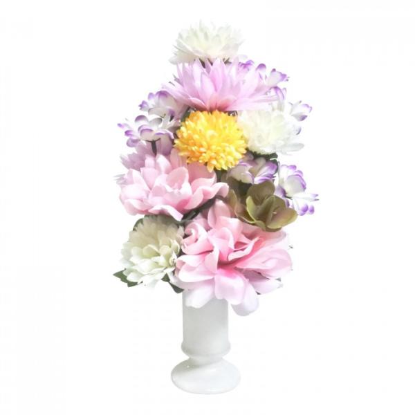 華やかな色合わせのアーティフィシャルフラワー製仏花にCT触媒加工を施しました。日光が届かない場所に飾っても抗菌・防汚・消臭効果を発揮し、空気をきれいにしてくれます。また、人体に影響を与えることはなく、安心して扱っていただくことが可能です。 ...