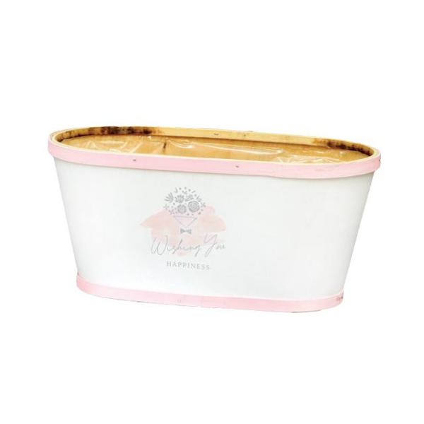 ワンカラーに手書き風のシンプルなロゴ入りです。 生産国:中国 素材・材質:ウッドチップ、紙 商品サイズ:30×15×H13.5cm 仕様:内ビニール有　※サプライヤー直送品　　