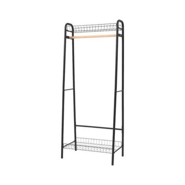 ハンガーです。 生産国:中国 素材・材質:スチール、天然木(ビーチ) 商品サイズ:W70×D44×H170cm 重量:5.0kg 仕様:粉体塗装耐荷重(棚・ポール):5kg組立式　※サプライヤー直送品　　