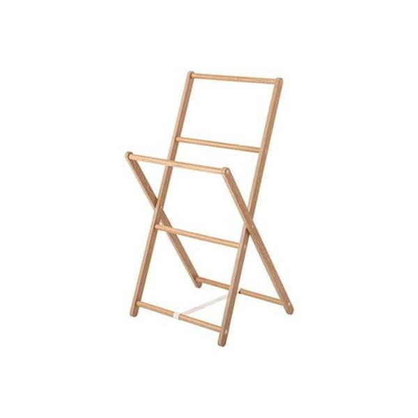 タオルハンガーです。 生産国:中国 素材・材質:天然木(オーク)、帆布 商品サイズ:W46×D42×H90cm 重量:1.8kg 仕様:ラッカー塗装耐荷重:5kg組立式　※サプライヤー直送品　　