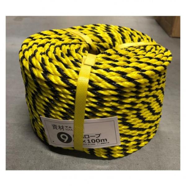 標識ロープです。人気の100m巻タイプ。 生産国:中国 素材・材質:ナイロン 商品サイズ:9×100m　※サプライヤー直送品　　