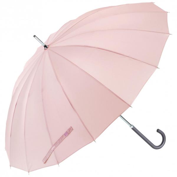 16本骨で強い雨の日でも壊れにくい耐久性の高さがポイントです。 生産国:中国 素材・材質:生地:ポリエステル100% 商品サイズ:親骨:55cm　※サプライヤー直送品　　