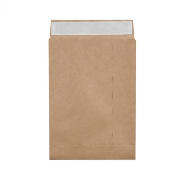 品物を配送する際に最適な紙袋です。フラップにテープが付いているので便利です。 生産国:日本 素材・材質:紙質:未晒クラフト(120g) 商品サイズ:幅235×マチ30×高さ320mm、フラップ:50mm セット内容:枚数:200枚　※サプラ...