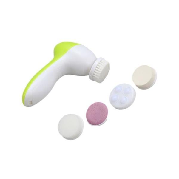 ヘッドを交換するだけで、5種類のケアが出来るフェイスマッサージャーセットです。 生産国:中国 素材・材質:ABS樹脂 商品サイズ:約7×4.5×13cm 重量:約100g 仕様:単3乾電池2本使用(別売り)　※サプライヤー直送品　　