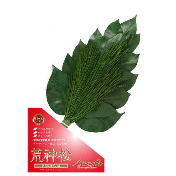 本物の荒神松をプリザーブド加工しております。大変な水換えが不要でみずみずしさが長く続きます。茎(ワイヤー製)の部分は、榊立ての大きさに合わせて折り曲げ可能です。 生産国:日本 素材・材質:プリザーブドフラワー 重量:約70g　※サプライヤー...