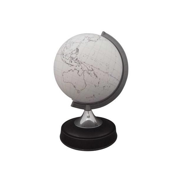 収納性の良い、エントリーモデルです。21cm球とシルバー色のホルダー、メタリックのABS樹脂製台座で構成された、インテリアとしてお薦めの地球儀です。 生産国:日本 素材・材質:台座:ABS樹脂 商品サイズ:球径:21cm 付属品:国旗付き世...
