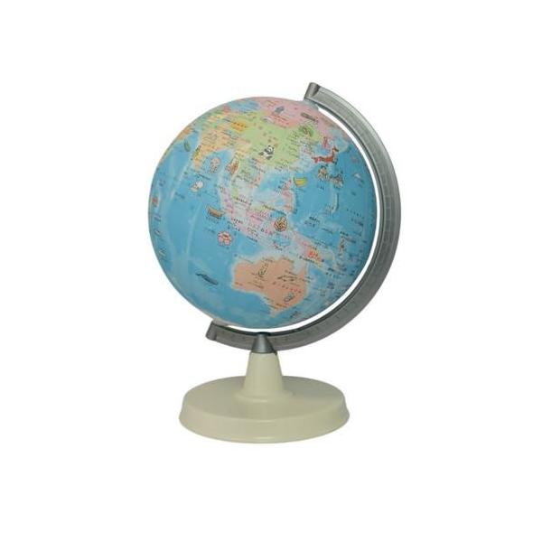 絵入りひらがな地球儀シリーズのエントリーモデルです。子どもたちの夢を育む「初めての地球儀」としてお薦めです。 生産国:日本 素材・材質:台座:ABS樹脂 商品サイズ:球径:21cm 付属品:日本地図　※サプライヤー直送品　