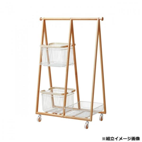 取手付きの収納カゴは持ち運びも可能です。子供も手が届きやすいサイズなので、親子で一緒に使えます。置き場に困るカバンやランドセル収納にも最適です。 生産国:中国 素材・材質:フレーム:天然木(ビーチ)塗装カゴ:スチール・粉体塗装カゴ取手:天然...