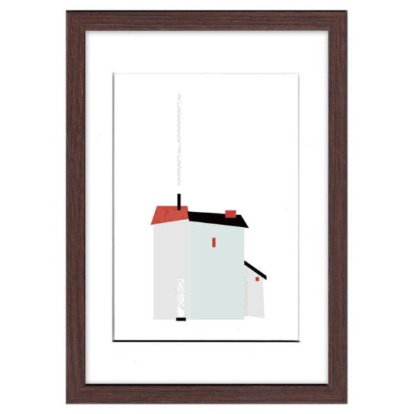 可愛い外観の家をアートにしました。 生産国:日本 素材・材質:MDF(化粧フィルム)紙ガラス 商品サイズ:220×305×20mm 重量:600g 仕様:裏面仕様:Teethハンガー　※サプライヤー直送品　