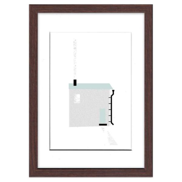 可愛い外観の家をアートにしました。 生産国:日本 素材・材質:MDF(化粧フィルム)紙ガラス 商品サイズ:220×305×20mm 重量:600g 仕様:裏面仕様:Teethハンガー　※サプライヤー直送品　