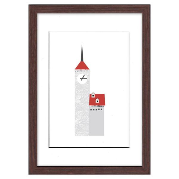 可愛い外観の家をアートにしました。 生産国:日本 素材・材質:MDF(化粧フィルム)紙ガラス 商品サイズ:220×305×20mm 重量:600g 仕様:裏面仕様:Teethハンガー　※サプライヤー直送品　