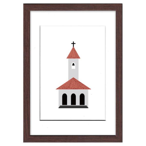 可愛い外観の家をアートにしました。 生産国:日本 素材・材質:MDF(化粧フィルム)紙ガラス 商品サイズ:220×305×20mm 重量:600g 仕様:裏面仕様:Teethハンガー　※サプライヤー直送品　