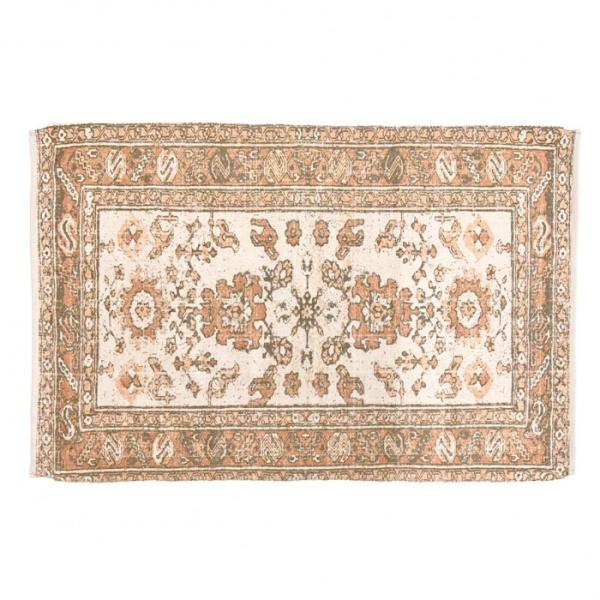 デジタルプリントが施されたラグマットです。 生産国:インド 素材・材質:ポリエステル94%・綿4%・レーヨン2% 商品サイズ:約60×90cm 重量:約761g　※サプライヤー直送品　　