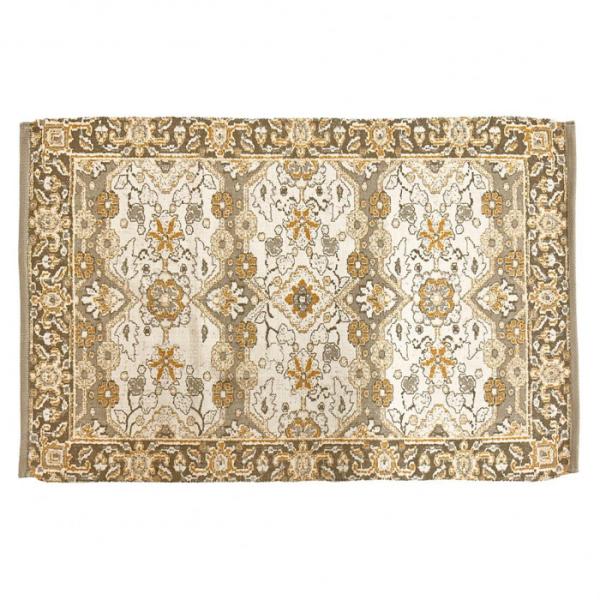 デジタルプリントが施されたラグマットです。 生産国:インド 素材・材質:ポリエステル94%・綿4%・レーヨン2% 商品サイズ:約60×90cm 重量:約761g 賞味期間:10日　※サプライヤー直送品　　