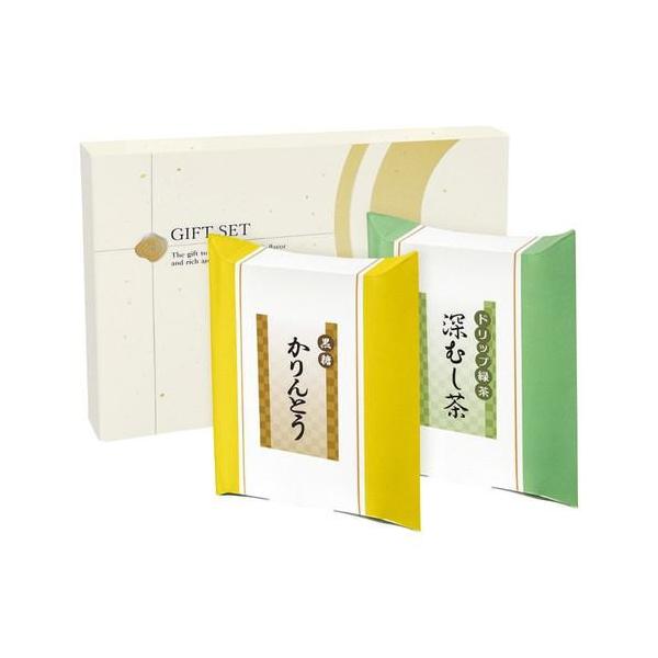 ドリップ緑茶は、ティーバッグタイプよりも本格的に急須を使ったようなお茶本来の味わいを楽しめます。牧之原台地にある茶畑から丹精込めて作り上げた深むし茶、豊かな味わいのかりんとうの詰め合せです。 生産国:日本 内容量:深むし茶(3g×4袋)・黒...