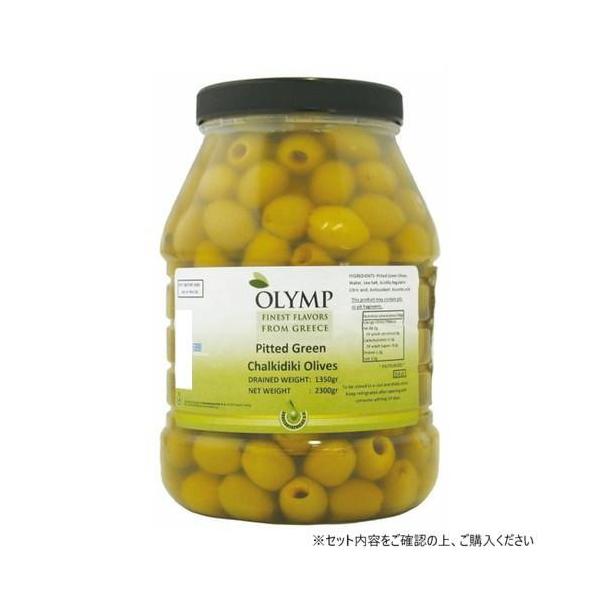 ギリシャ産ハルキディキ種オリーブです。歯ごたえがありすっきりとした味わいとなっており、おつまみに最適です。 生産国:ギリシャ 内容量:1350g(内容総量2300g) セット内容:4個 賞味期間:720日　※サプライヤー直送品　　