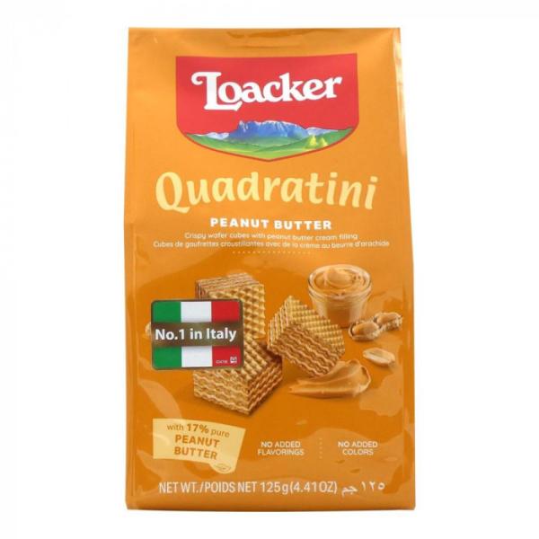 厳選したピーナッツで作り上げたピーナッツバタークリームをココアを加えた5層のウエハースで一口サイズにサンドです。 生産国:オーストリア 商品サイズ:幅95×奥行64×高さ170mm 重量:132g 内容量:125g 賞味期間:540日　※サ...