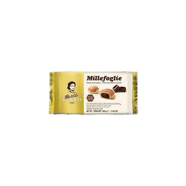 192層からなるパイ生地でチョコレートクリームを包みました。 生産国:イタリア 商品サイズ:115×210×40mm 重量:112g 内容量:100g セット内容:10個セット 賞味期間:360日　※サプライヤー直送品　　