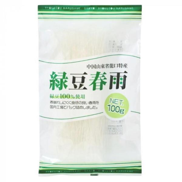 緑豆100%、使用して作った春雨です。沸騰したお湯に入れて3?5分煮てください。煮崩れしにくい春雨で、中華サラダ・スープなどに最適です。 生産国:中国 内容量:100g 賞味期間:540日　※サプライヤー直送品　　