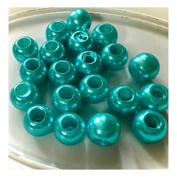 手芸のワンポイント、アクセサリー作りに。アジャスター用ビーズやループエンドに使えます。30個セットでの販売です。サイズ 約12mm×10mmホール 約5mmカラー パールブルー素材 プラスチック※全てではございませんが、色むらや画像のような...