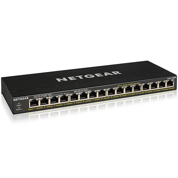 【発売日：2019年12月25日】GS316PP-100AJS NETGEAR GS316PP GS316PP100AJS ネットギア PoE+対応 183W ギガビット16ポート アンマネージスイッチ
