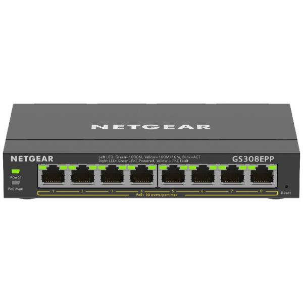 【発売日：2021年02月10日】GS308EPP-100JPS NETGEAR GS308EPP GS308EPP100JPS ネットギア SOHO 家庭向けPoE+対応 123W ギガビット8ポートアンマネージプラススイッチ