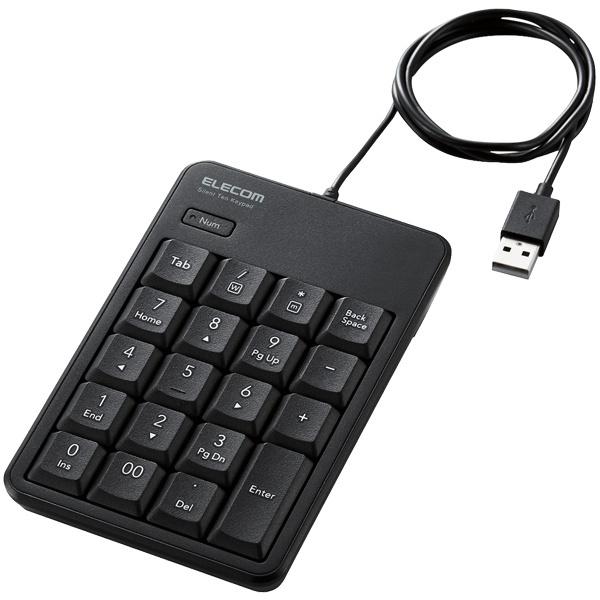 【発売日：2022年01月20日】TK-TCM021SKBK ELECOM TK-TCM021SK TKTCM021SKBK エレコム TKTCM021SK テンキーパッド 有線 静音設計 抗菌 ブラック