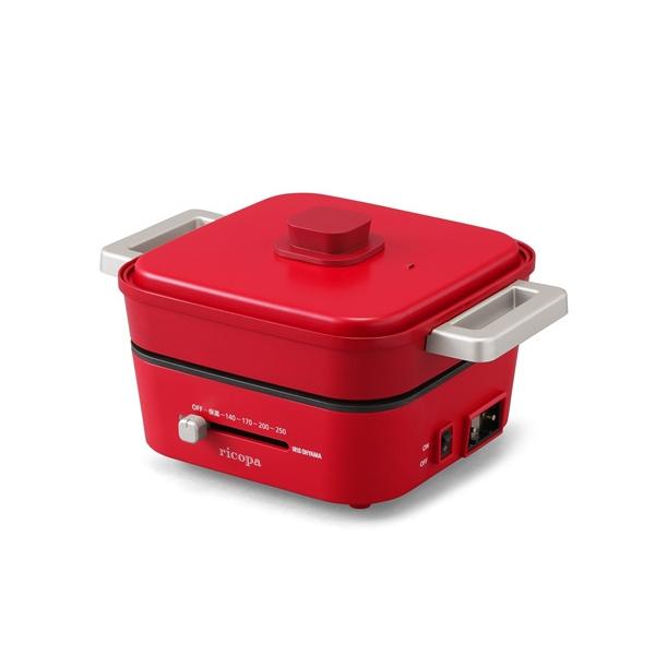 【発売日：2021年09月01日】IGU-PR2-R アイリスオーヤマ IGU-PR2 IGUPR2R IGUPR2 ricopa グリルなべ 2枚プレート レッド