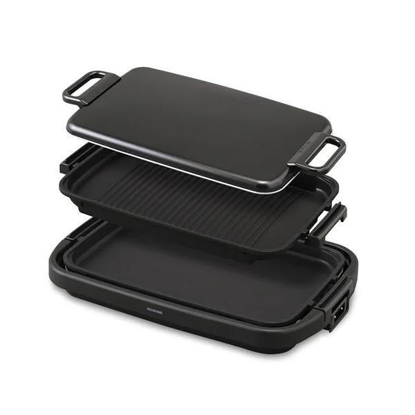 【発売日：2023年10月11日】SWHP-012-B アイリスオーヤマ SWHP-012 SWHP012B SWHP012 ワイドホットプレート 2枚 ブラック