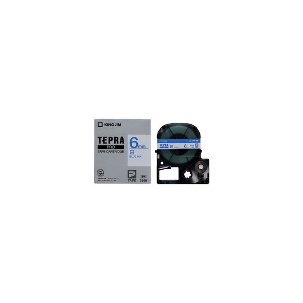 【発売日：2002年07月01日】SS6B キングジム SS6 テプラPROテープカートリッジ 白テープ 青文字 6mm