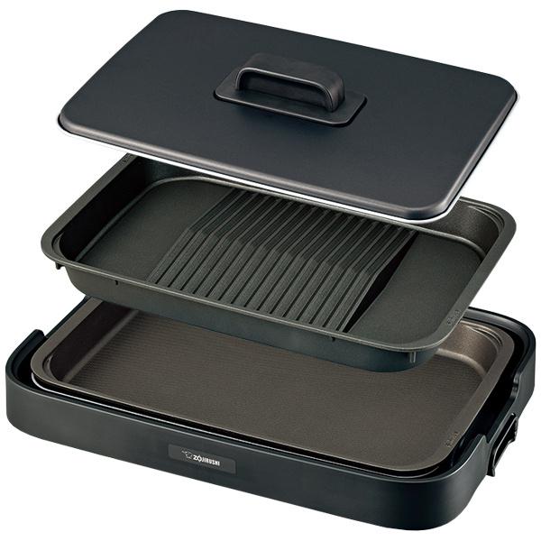 【発売日：2020年08月01日】EA-KE20-BA 象印マホービン EA-KE20 EAKE20BA EAKE20 ホットプレート やきやき ブラック 深型プレート 傾斜溝つき焼肉プレート の2枚プレート