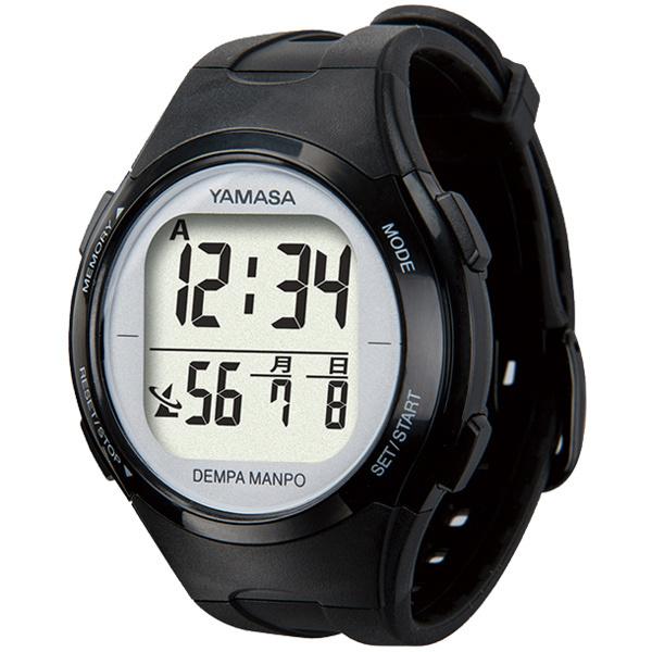 TM-510BS 山佐時計計器 TM-510B TM510BS TM510B ウォッチ万歩計 DEMPA MANPO ブラック×シルバー