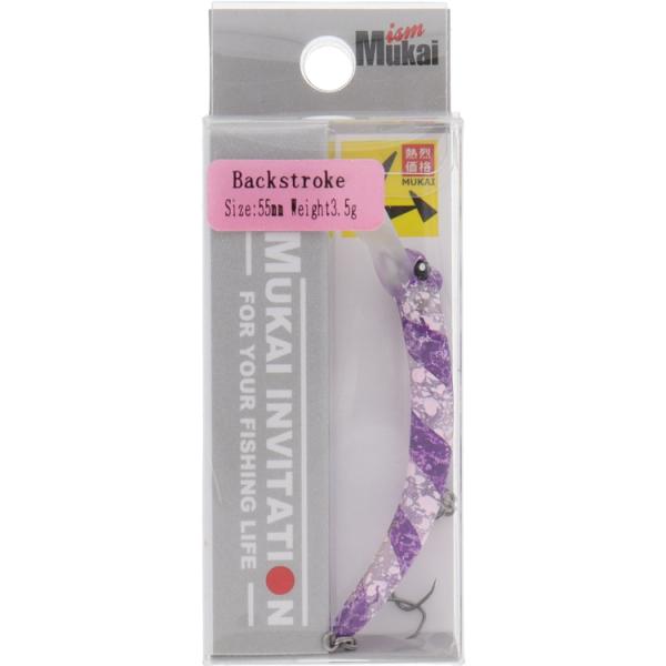 ムカイフィッシング  ●カラー:STP2 サクラベンダー ●サイズ:55S ●全長:55mm ●自重:3.5g ●タイプ:シンキング ●フック:有 ●釣り方、フィールド:淡水ルアー ●代表対象魚:トラウト（鱒）|【ムカイフィッシング/Muk...
