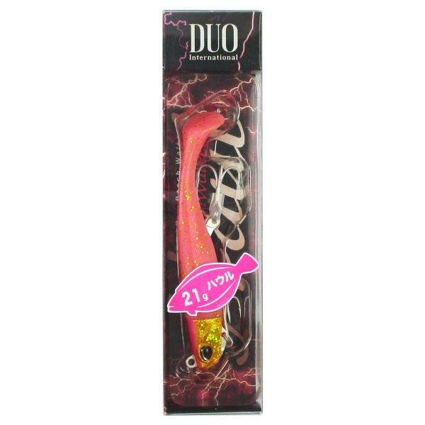 DUO  【注意事項】※全長はワームの長さ、自重はヘッドの重量です。 ●カラー:AOA0242 ピンクゴールドOB ●自重:21g ●全長（インチ）:3-3/4インチ ●フック:#5 ●釣り方、フィールド:ソルトルアー（ショア） ●代表対象...