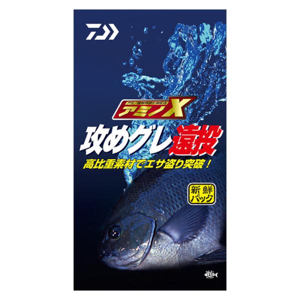 ダイワ  高比重素材配合。 エサ盗り層を突破し、その下にいるグレを刺激。 活性が低い時に深いタナに身を潜めるグレにアピール。 瀬際を攻めるのに、コマセが際から離れにくく効果的。 ●標準重量:約2000g ●代表対象魚:メジナ(眼仁奈)・グレ...