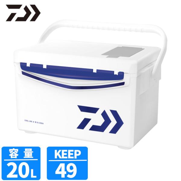 ダイワ  ●カラー:ブルー ●サイズ:GU2000X ●自重:4kg ●容量:20L ●内部寸法1:[縦(奥行)×幅×高さ]22×39×22cm ●外部寸法1:[縦(奥行)×幅×高さ]31×51×30.5cm ●断熱素材:(上フタ)スチロー...