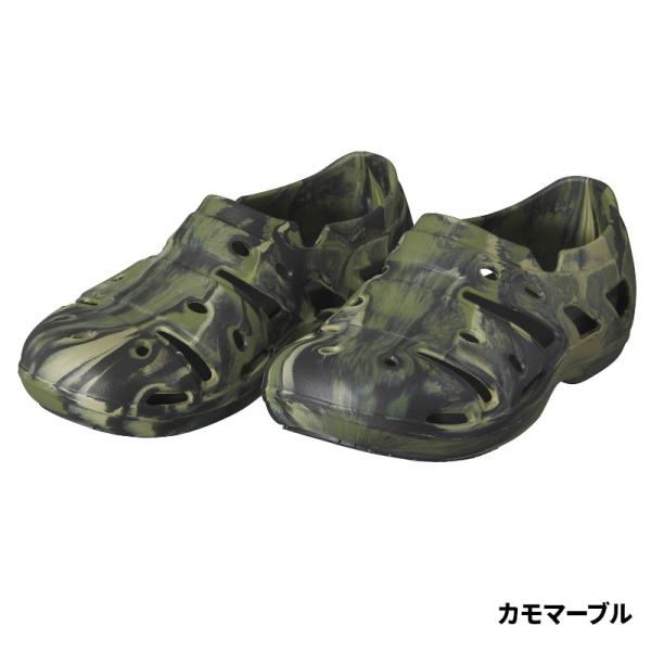 ダイワ  クッション性が非常に高い軽量EVA素材採用 波形の溝が水を吸い上げ、かき出すオリジナルラジアルデッキソール採用。 着脱が可能なカップインソールを搭載。高いクッション性に加え、フィット感の向上! 蒸れを逃がすエアホール仕様。 ●カラ...