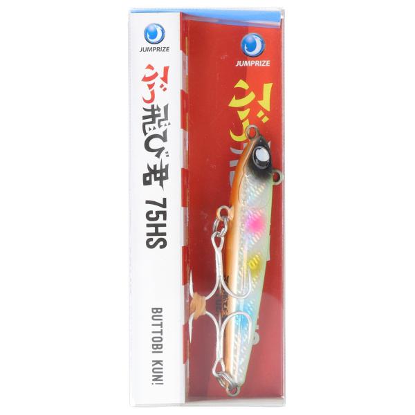 ジャンプライズ  ●カラー:#12 バナナフラッシュレインボー ●全長:75mm ●自重:16g ●タイプ:シンキング ●アクション:ハイピッチワイドロール+水平スライドダート ●フック:オリジナルMMH#6 ●リング:オリジナル#4 ●釣...