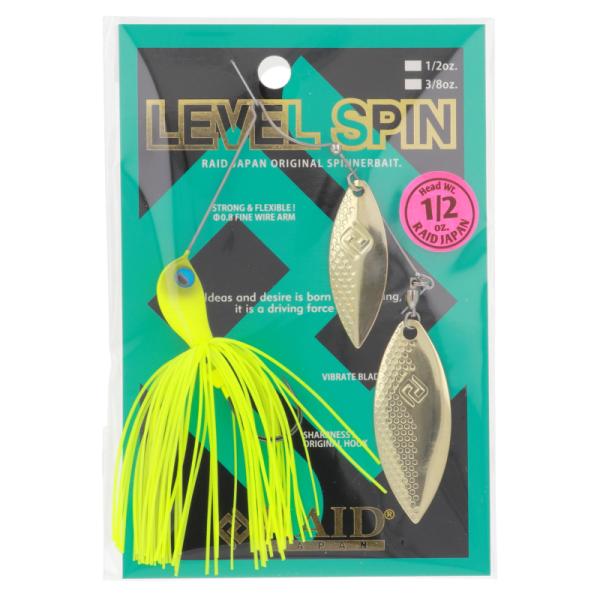レイドジャパン  ●カラー:020.レモンパワー ●サイズ:1/2oz  ●自重（オンス）:1/2oz  ●代表対象魚:ブラックバス|【レイドジャパン/RAID JAPAN】LEVEL SPIN(レベルスピン)は、スピナーベイトとしての基本...