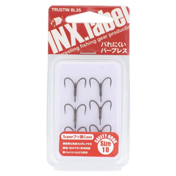 ●サイズ:#10 ●入数:6本 ●釣り方、フィールド:ソルトルアー（ショア） ●代表対象魚:メバル（目張） ●代表対象魚（詳細）:チヌ|【INX.label】メバリング・チニングに最適!人や魚や環境に優しく、バレにくいフッ素コートバーブレス...