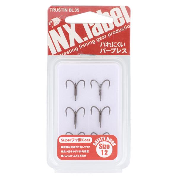 ●サイズ:#12 ●入数:6本 ●釣り方、フィールド:ソルトルアー（ショア） ●代表対象魚:メバル（目張） ●代表対象魚（詳細）:チヌ|【INX.label】メバリング・チニングに最適!人や魚や環境に優しく、バレにくいフッ素コートバーブレス...