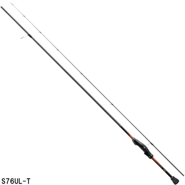 シマノ ソアレ  【S76UL-T】リグを選ばぬオールラウンド。S76UL-Tは、ターゲット・ポイント・リグを問わないオールラウンドなアイテム。軽量ジグヘッドからスプリットショット、フロートリグ、小型プラグ、さらにはメタルジグまで幅広く対応...