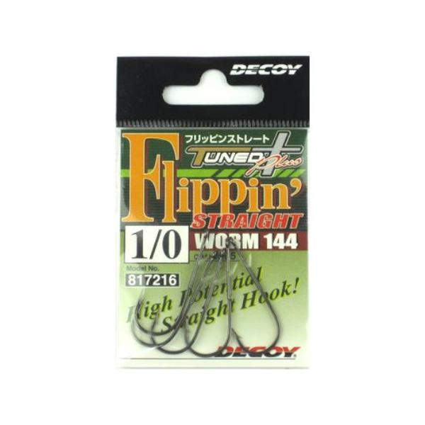カツイチ デコイ |ベジテーションやウィードへのフリップ&amp;ピッチングに多用されるバルキーワームへの使用でも難なくワーム、そしてバスのうわアゴを貫くオフセットフックにはないパワー&amp;フッキングレスポンスがストレートシャンクフック...
