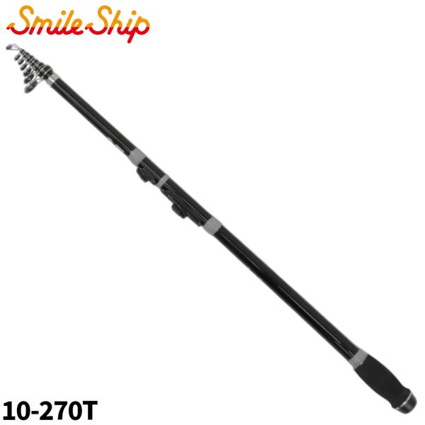 スマイルシップ  【注意事項】・元径は竿尻から1mm、竿本体の設計値(外径)を表示しています。 ●セット商品/付属品：取扱説明書、竿袋 ●カラー:ブラック ●サイズ:10-270T ●全長:272cm ●自重:161g ●形態:振出 ●継数...