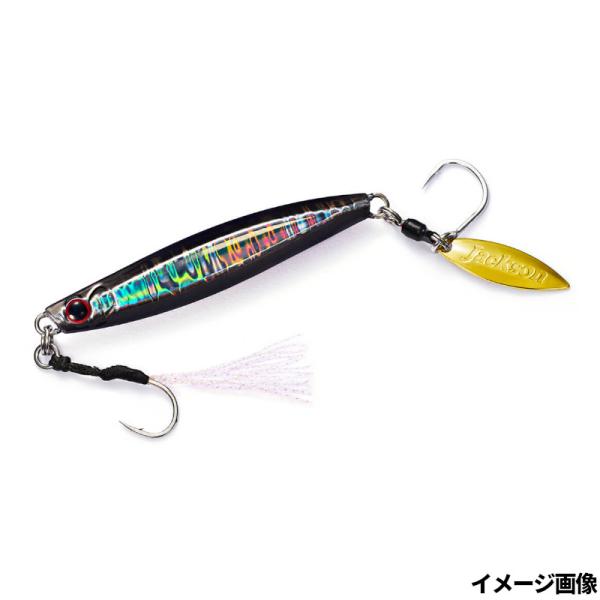 ジャクソン  ●カラー:KSG 黒の衝撃 ●全長:56mm ●自重:20g ●フック:(F)#11 (R)#S ●代表対象魚（詳細）:青物|【ジャクソン/Jackson】メタルエフェクトStayfallでは縦の釣りを意識した喰わせの間を演出...