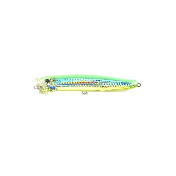 タックルハウス  ●全長:100mm|軽いジャークでもポップサウンドを奏でるマウスカップは音質重視。水面ぎりぎり、ほぼ直立の浮き姿勢は吸い込みやすく、ピンスポットの集中ポッピングも可能に。コンパクトボディ、高比重で飛距離も抜群。シイラ、カツ...