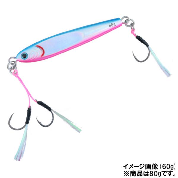 ダイワ  ●カラー:アデルフラッシュブルピン ●サイズ:80g ●全長:78mm ●自重:80g ●フック:(フロント)ティンセル付きタンデム、(リア)ティンセル付きシングル ●釣り方、フィールド:ソルトルアー（オフショア） ●代表対象魚:...